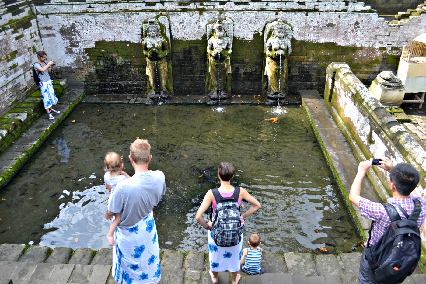 Fish pool in Goa Gadjah complex - whynotwithkids.com